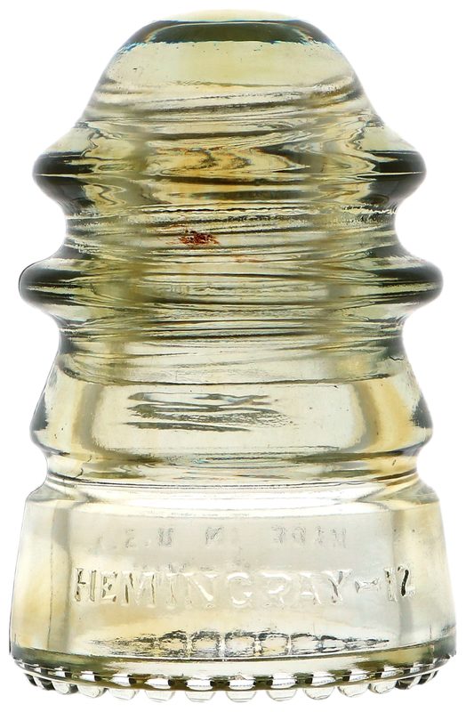 CD 113 HEMINGRAY-12, Clear/Yellow Two Tone; Classic Hemingray with nice ...