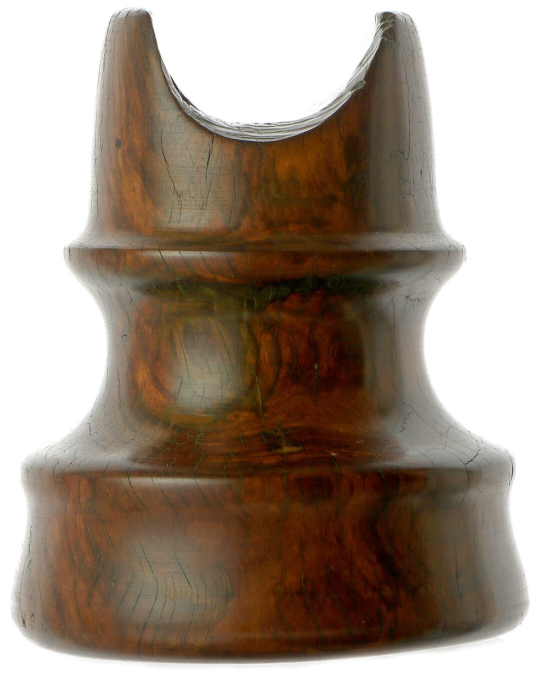 San Francisco Wooden Trolley Insulator, Mottled Brown; Great grain pattern!